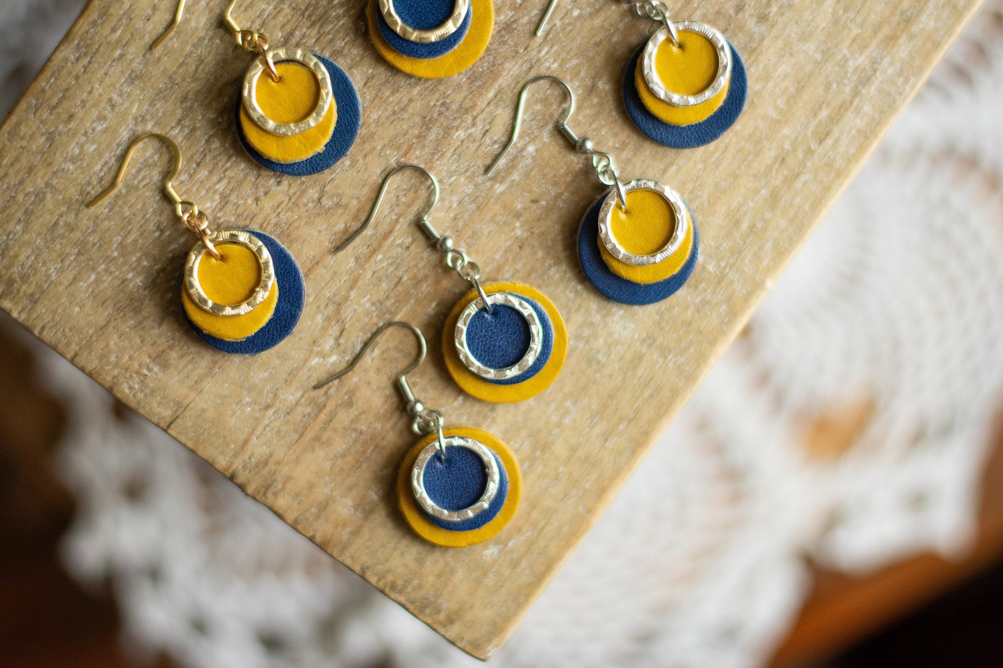 Blue + Gold Two-Tone Circles – Hills & Hollows Handmade