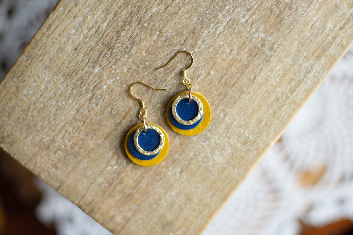 Blue + Gold Two-Tone Circles – Hills & Hollows Handmade